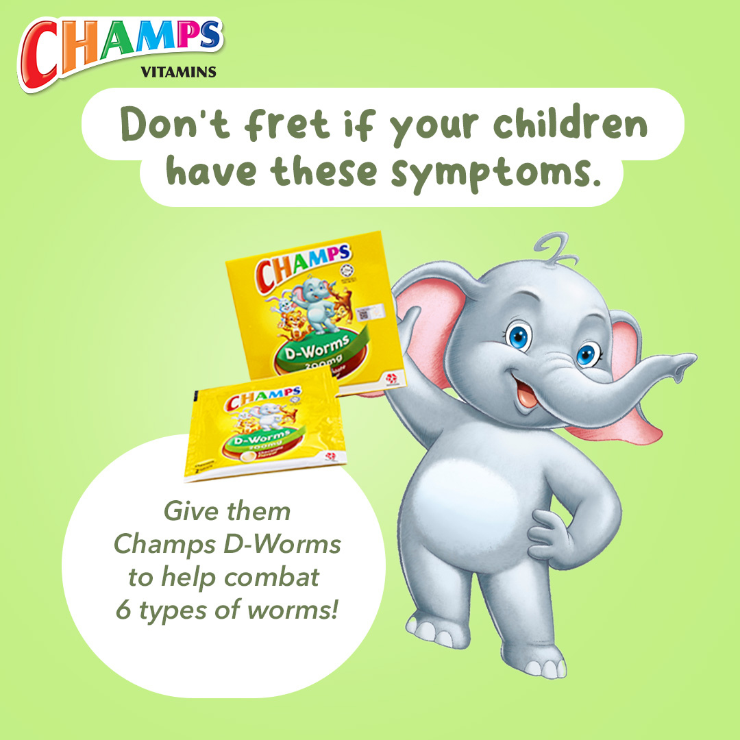 [BULK PURCHASE] CHAMPS D-Worm 200mg Chewable (Chocolate Flavour) 12X2S ...