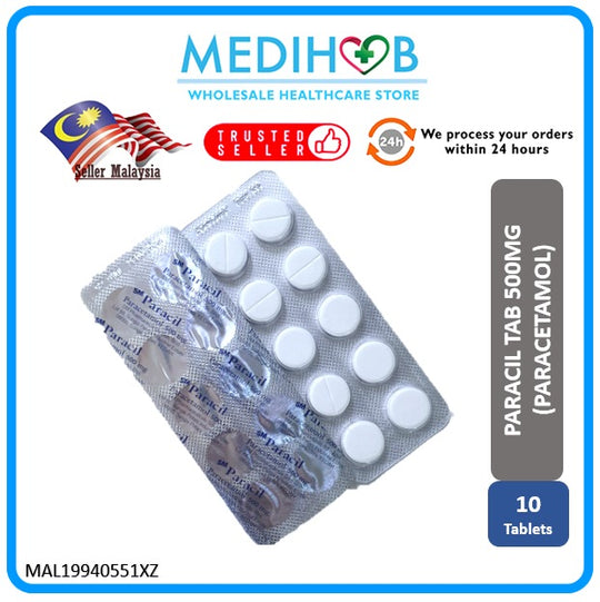 PARACIL (Paracetamol) 500mg 10 tablets – Medihubmy