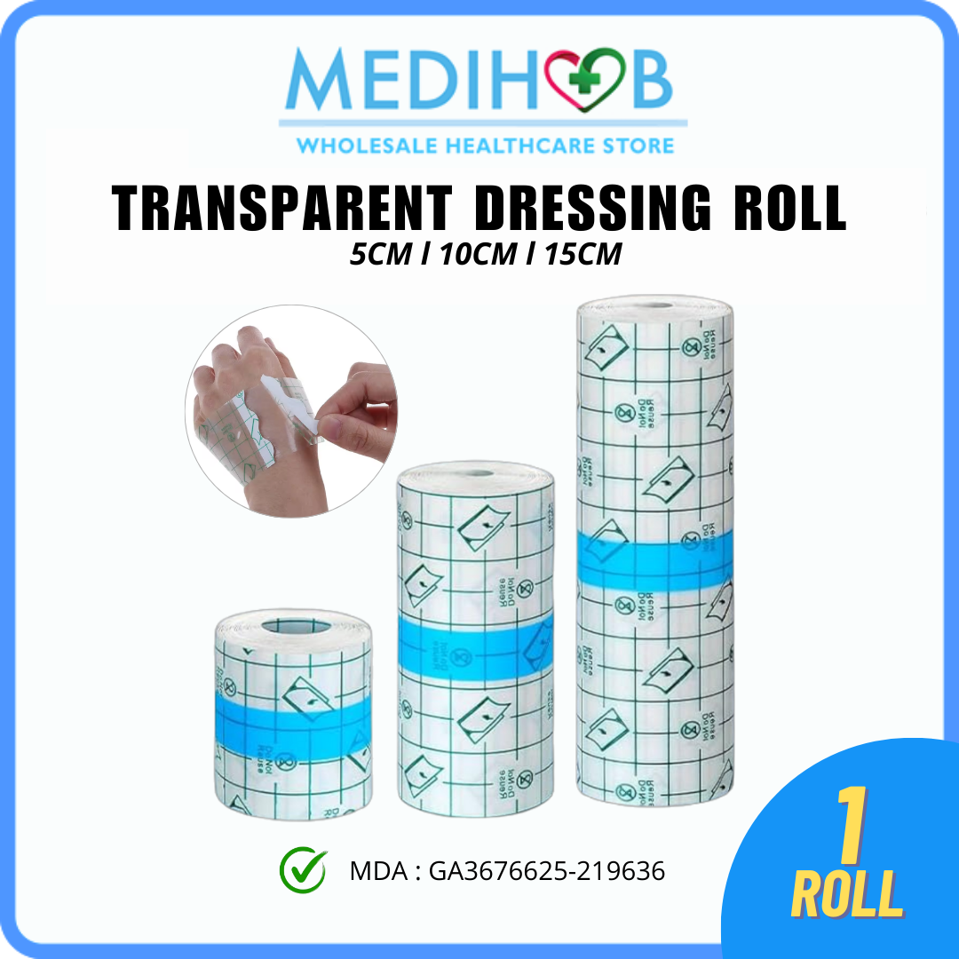 [𝐌𝐃𝐀 𝐀𝐏𝐏𝐑𝐎𝐕𝐄𝐃] Medihub Transparent Film Dressing Roll 5cm / 10cm / 15c ...