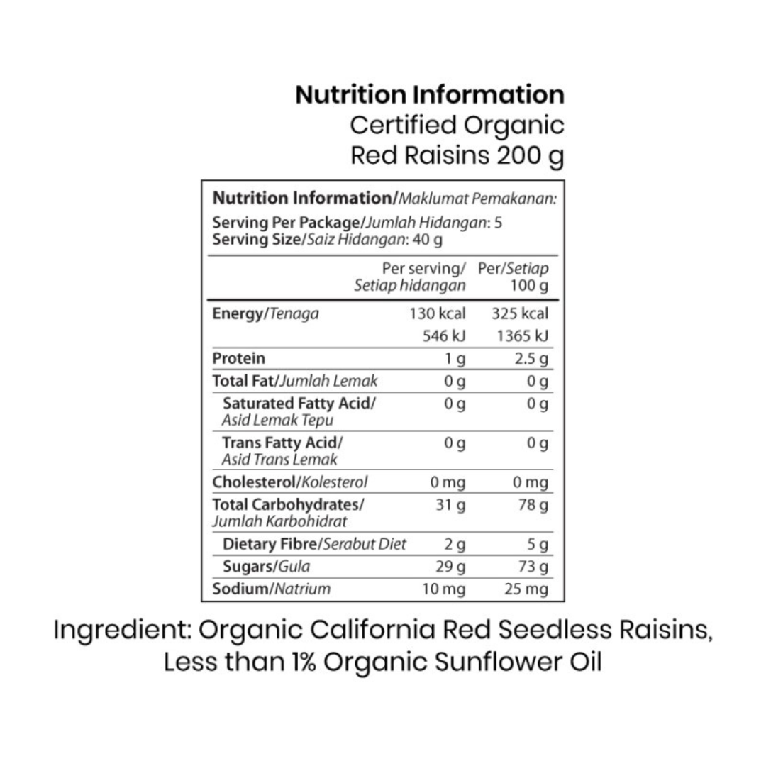 Organic Seedless Raisins 200g Country Farm Jumbo Raisin Red (EXP 4/8/2 ...