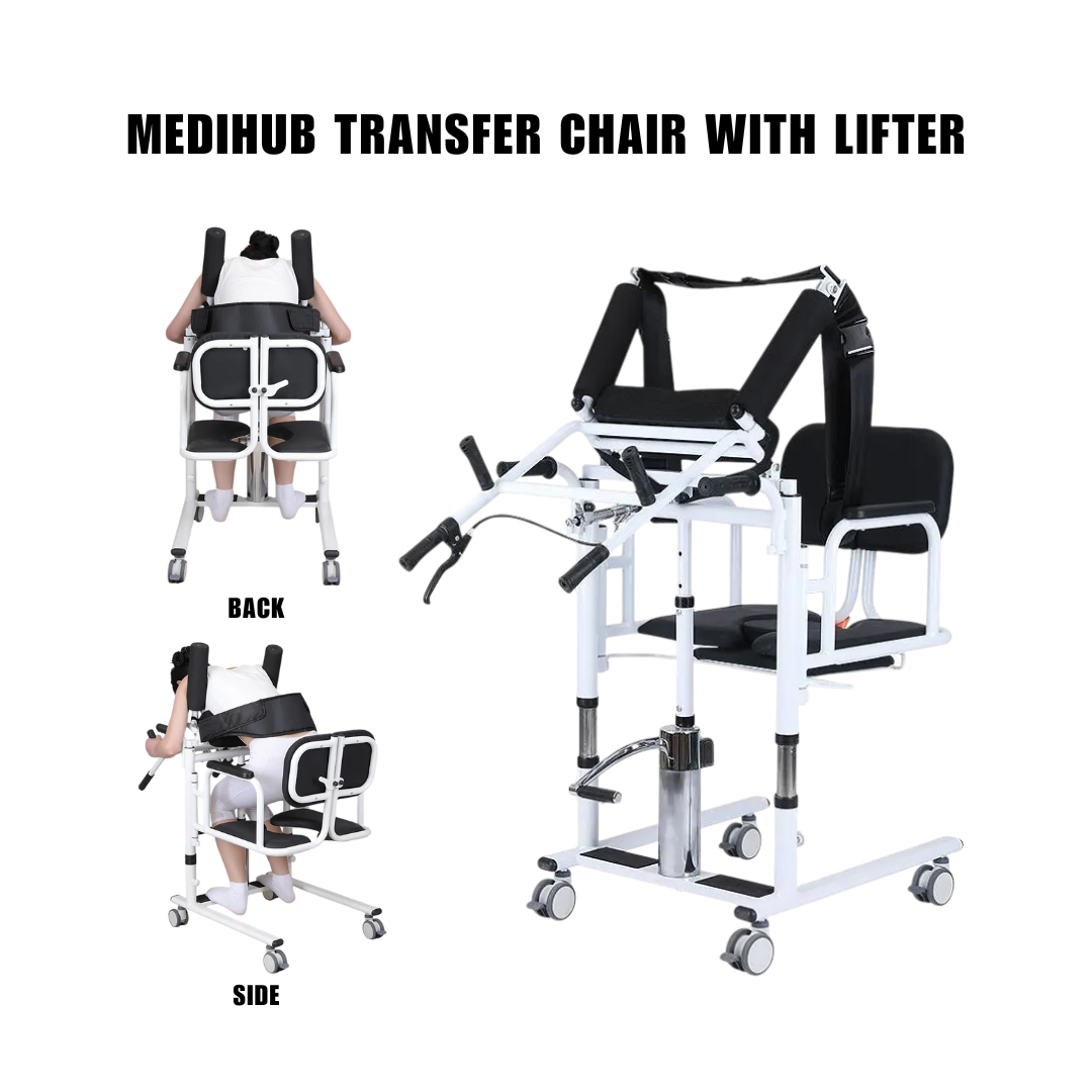 [𝐌𝐃𝐀 𝐀𝐏𝐏𝐑𝐎𝐕𝐄𝐃] Medihub Hydraulic Transfer Chair with Lifter / Height A ...