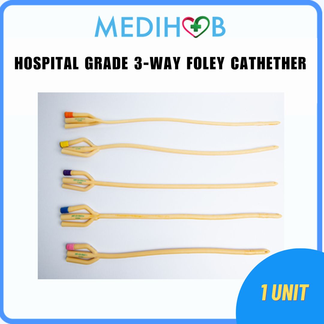 Hospital Grade 3 Way Standard Foley Catheter - Silicone Bonded with La ...