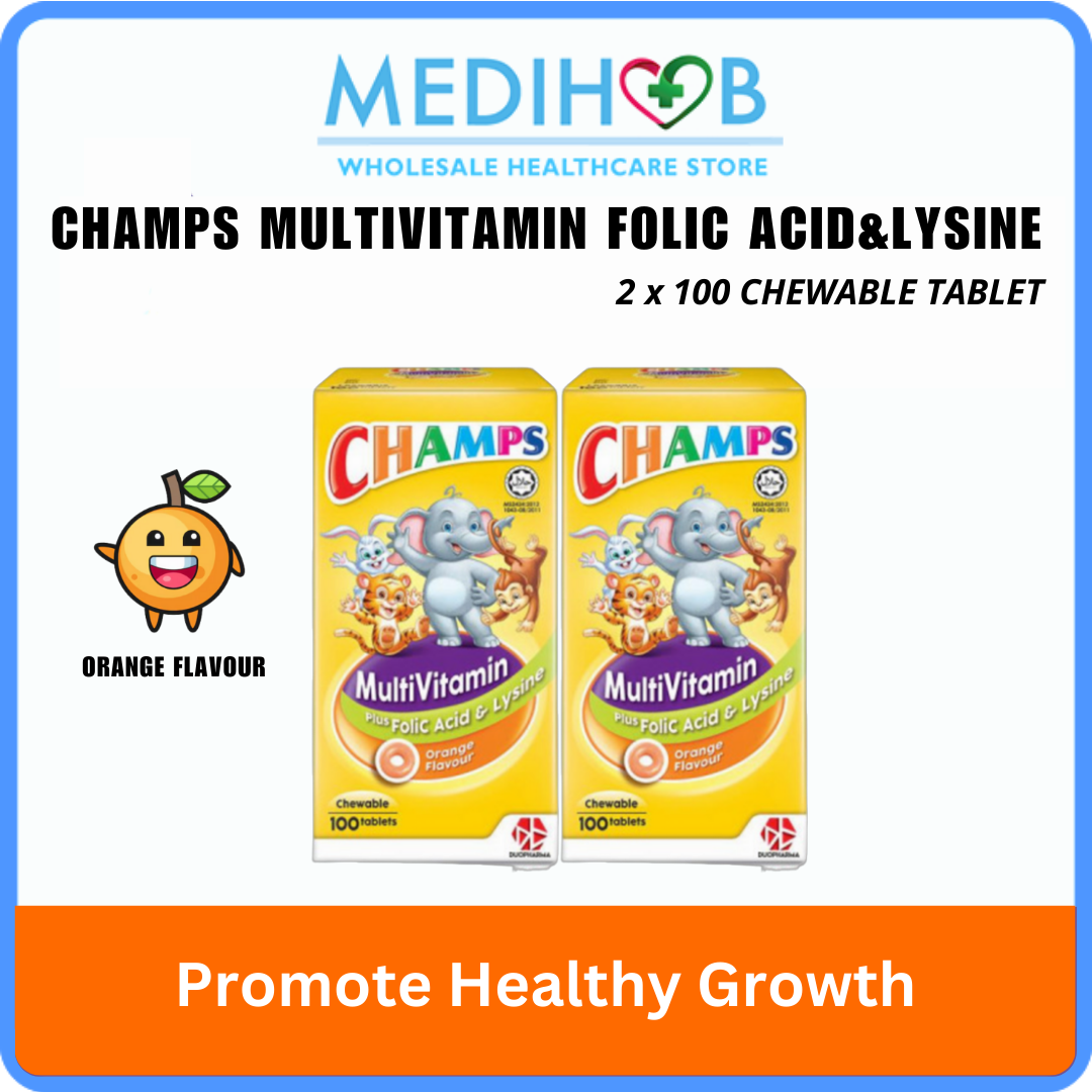 Champs Multivitamin Plus Folic Acid & Lysine / Folic Acid 100's / 2x10 ...