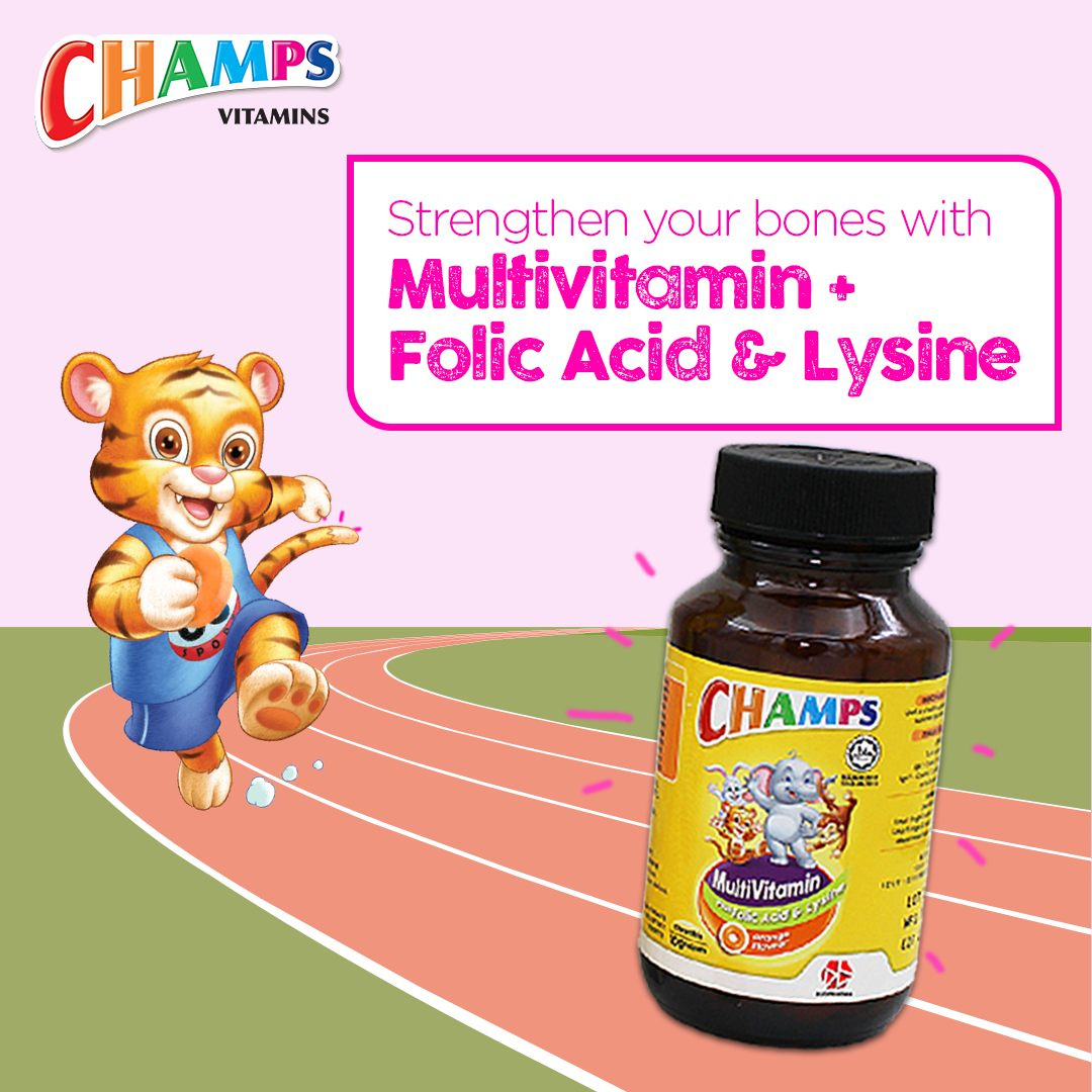 Champs Multivitamin Plus Folic Acid & Lysine / Folic Acid 100's / 2x10 ...