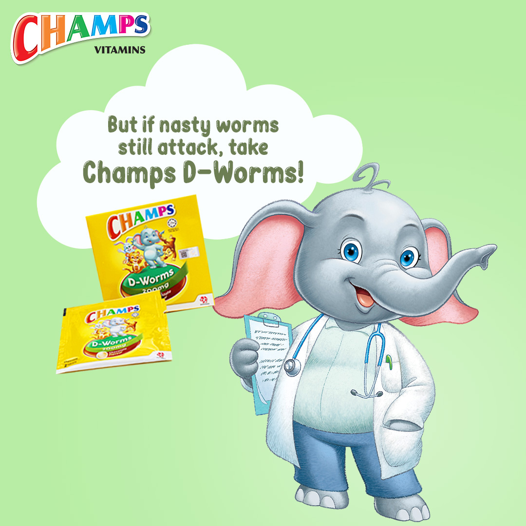 [𝗡𝗲𝘄 𝗦𝘁𝗼𝗰𝗸] Champs D-worm 2s (200mg) Chocolate Flavour (Expiry: 06/202 ...