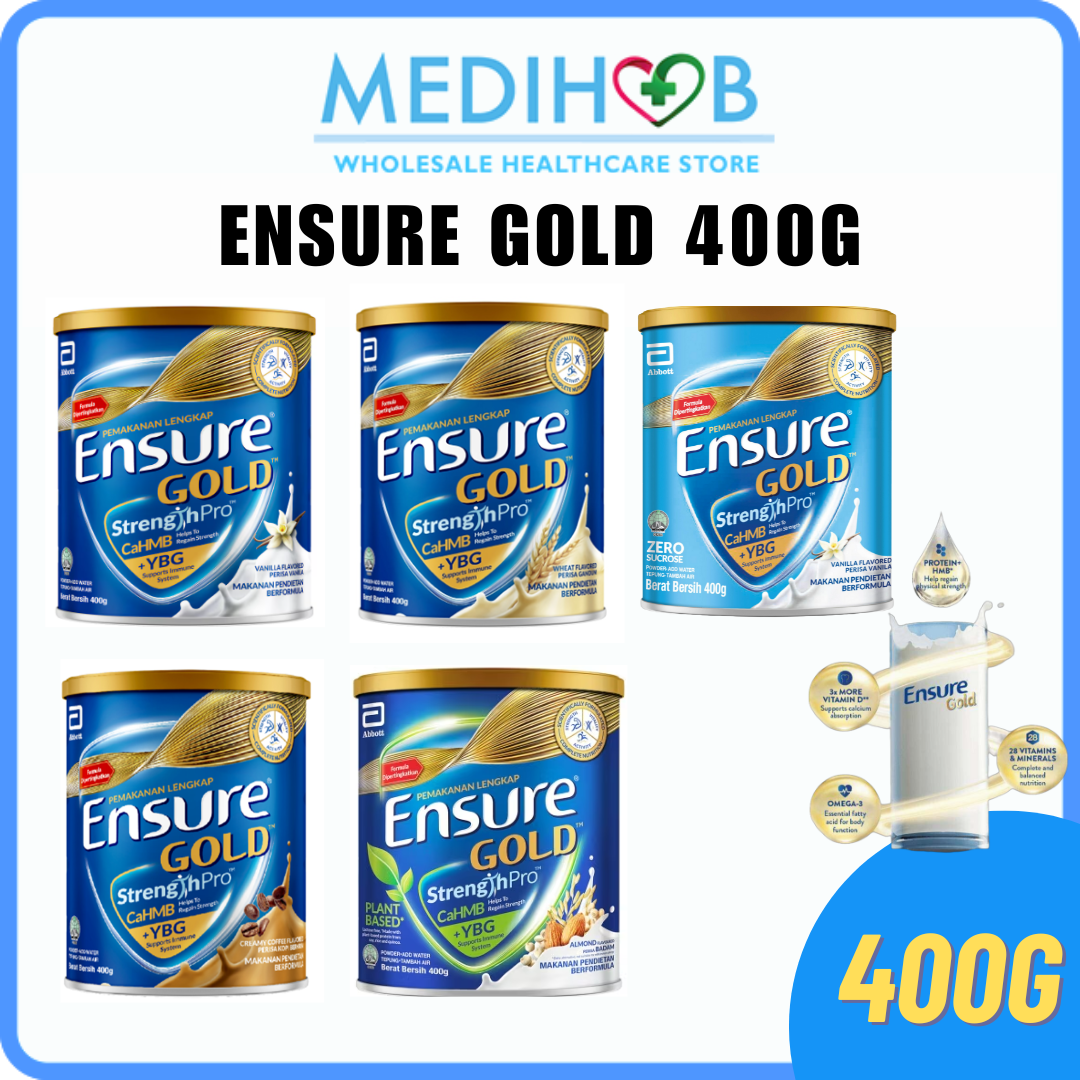 Ensure Gold 400g Tin Vanilla/Wheat/Coffee/Almond/Zero Sucrose – Medihubmy