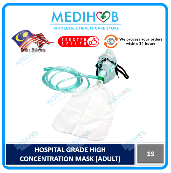 [HOSPITAL GRADE] Oxygen Mask with Reservoir Bag (High Concentration Ma ...