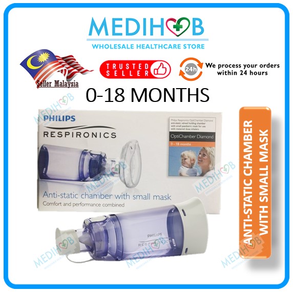 Philips Respironics OptiChamber Diamond with Mask Aerochamber 0-18 Mon ...