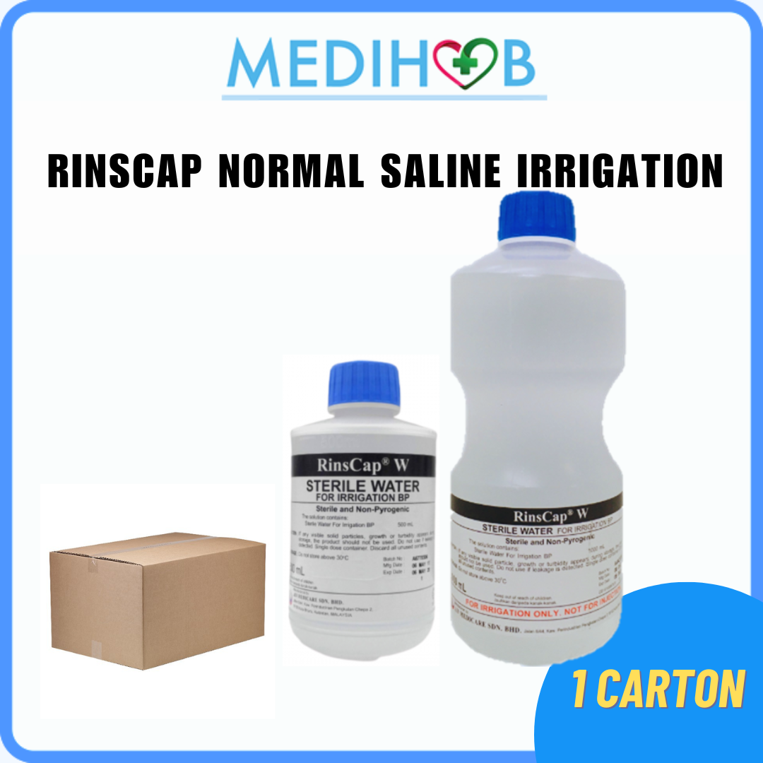 [1 CARTON] RINSCAP STERILE WATER FOR IRRIGATION 500ML/1000ML SOLUTION ...