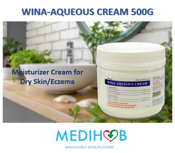 WINA-AQUEOUS Cream (500g) - Intensive Moisturizer for Eczema & Dry Ski ...