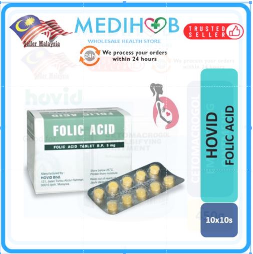 Hovid Folic Acid Tablet (100s) EX08/2026 – Medihubmy