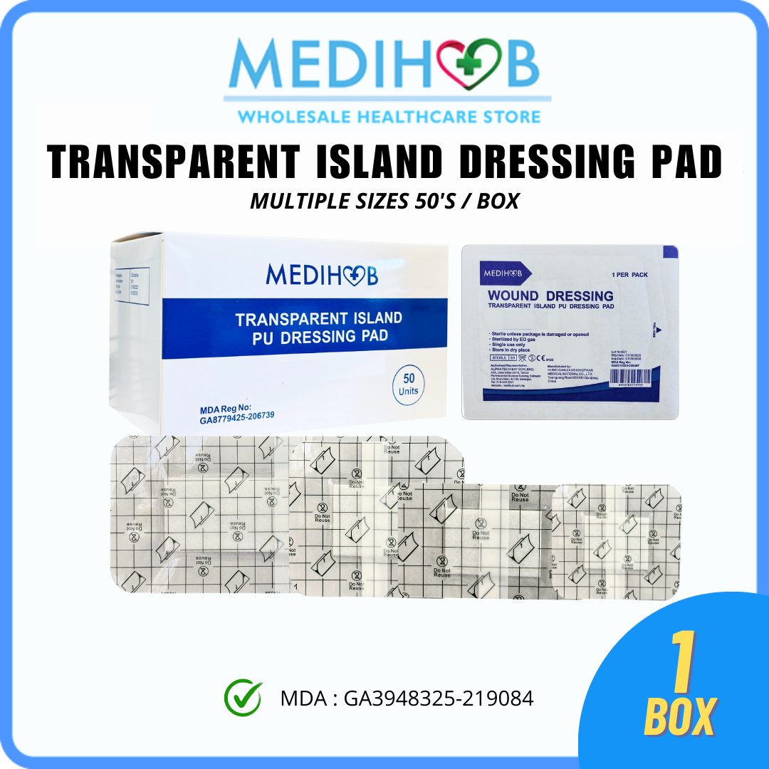[𝐌𝐃𝐀 𝐀𝐏𝐏𝐑𝐎𝐕𝐄𝐃] Medihub Transparent Island Dressing Pad | Sterile Wound ...
